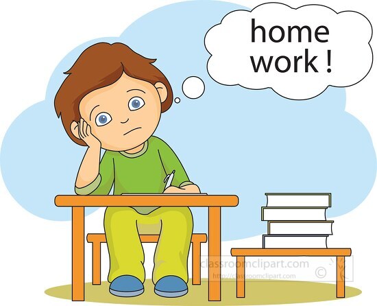 Free student thinking homework 14 - Classroom Clipart