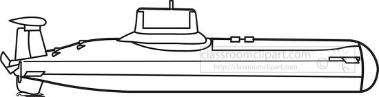 Transportation Black Outline Clipart - submarine black outline clipart 64