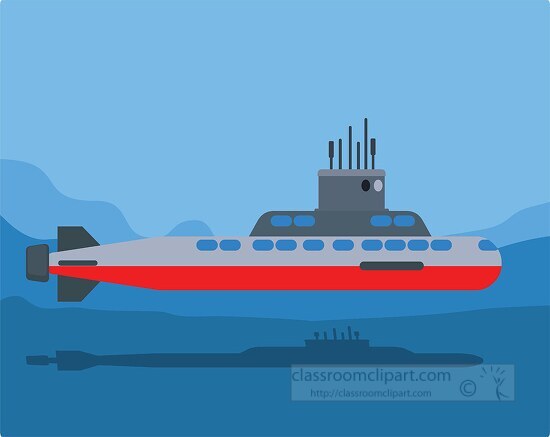 Transportation Clipart - Submarine Transportation Clipart