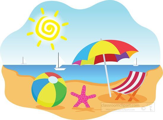 man enjoying on beach summer clipart - Classroom Clip Art