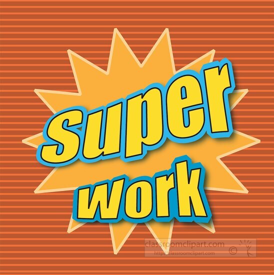 super work motivation square design clipart - Classroom Clip Art