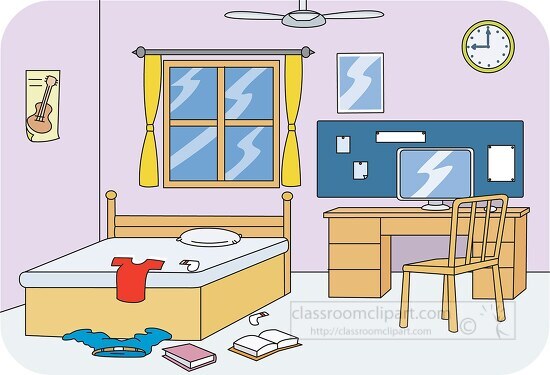 teen bedroom - Classroom Clip Art