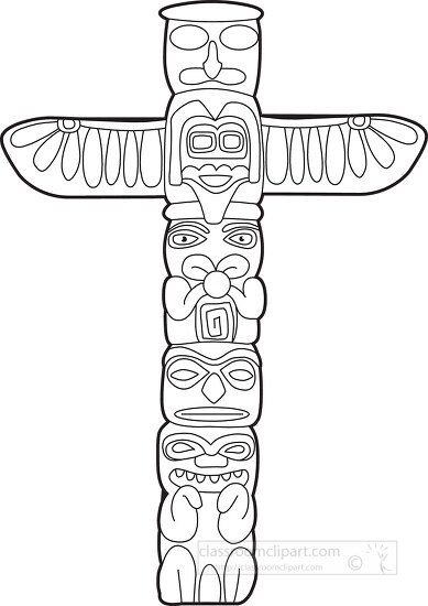 totem_pole_culture.eps - Classroom Clip Art