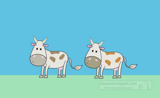 two smiling cows animated clipart - Classroom Clip Art