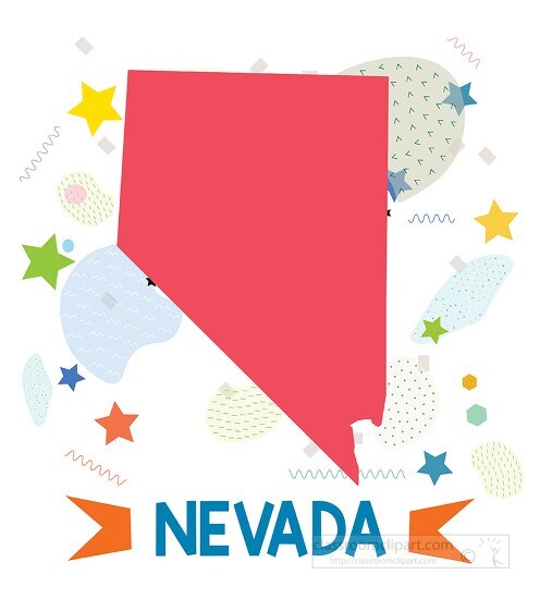 Nevada State Clipart - usa nevada illustrated stylized map