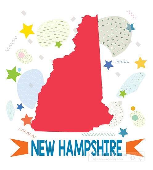 usa new hampshire illustrated stylized map - Classroom Clip Art