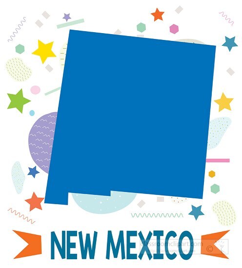 usa new mexico illustrated stylized map - Classroom Clip Art