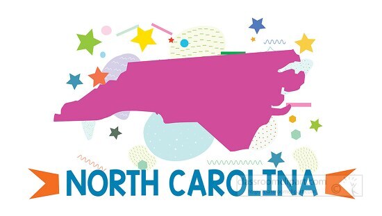 usa north carolina illustrated stylized map - Classroom Clip Art