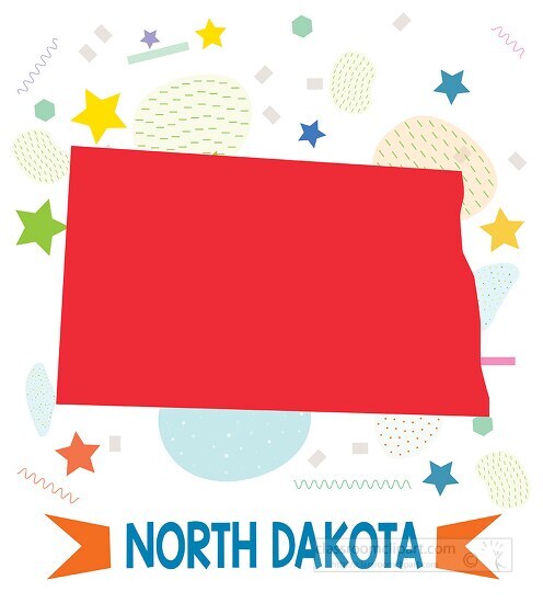 North Dakota State Clipart-usa north dakota illustrated stylized map