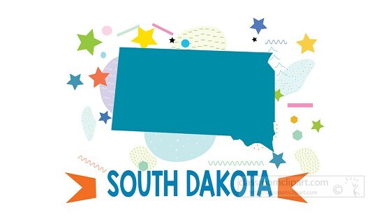 Free Love South Dakota Hearts Stars Logo Clipart - Classroom Clipart