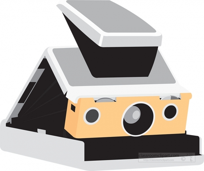 vintage polaroid camera gray color clipart - Classroom Clip Art