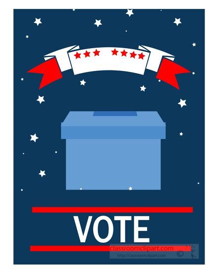 voting box with ballot animation - Classroom Clip Art