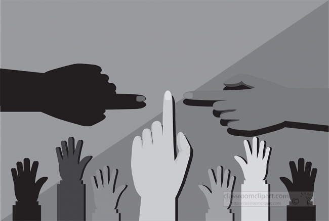 People Gray White Color Clipart - voting election concept hands with ...