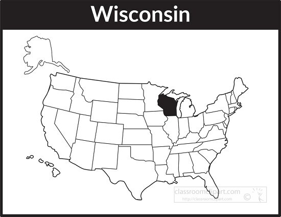 us map state wisconsin square clipart image - Classroom Clip Art