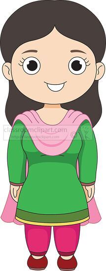 woman in pakistan costume pakistan asia clipart - Classroom Clip Art