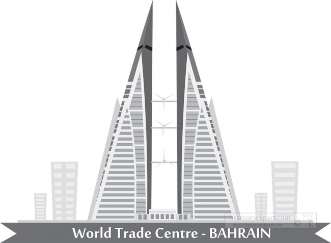 world trade centre bahrain gray color clipart - Classroom Clip Art