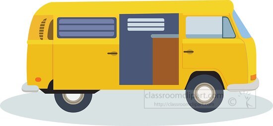 yellow volkswagon camper van clipart - Classroom Clip Art