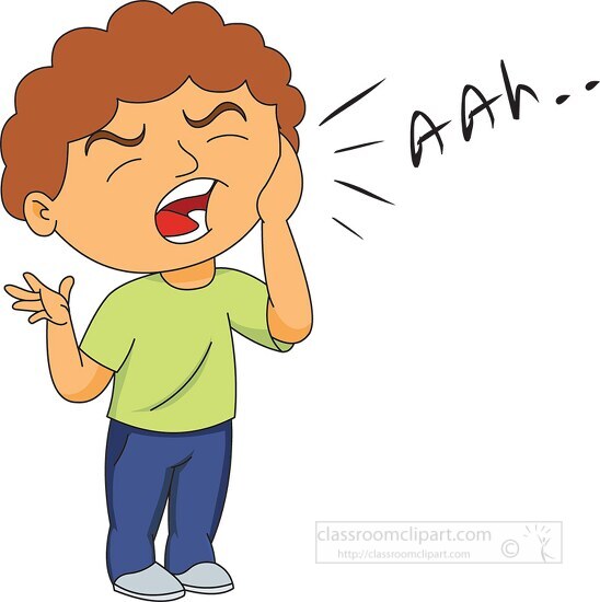Dental Clipart-young boy experiencing toothache pain clipart