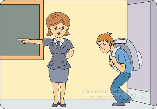 School Clipart student Late To Class