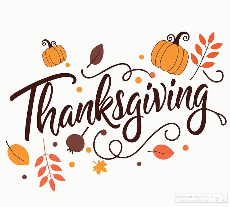 Thanksgiving Clipart-Thanksgiving with pumpkins leaves celebrating the ...