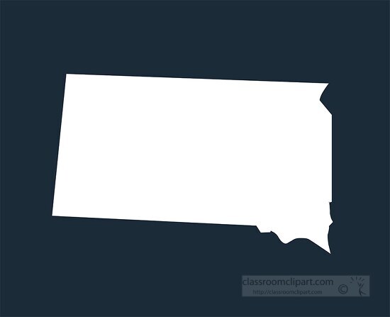 South Dakota State Clipart-us map state south daktoa square clipart image