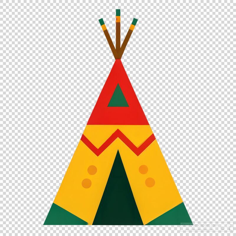 Transparent PNG-Colorful Teepee Design Showcasing Cultural Heritage