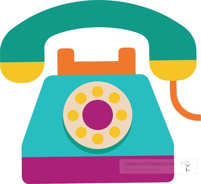 Clipart-colorful vintage telephone icon on white
