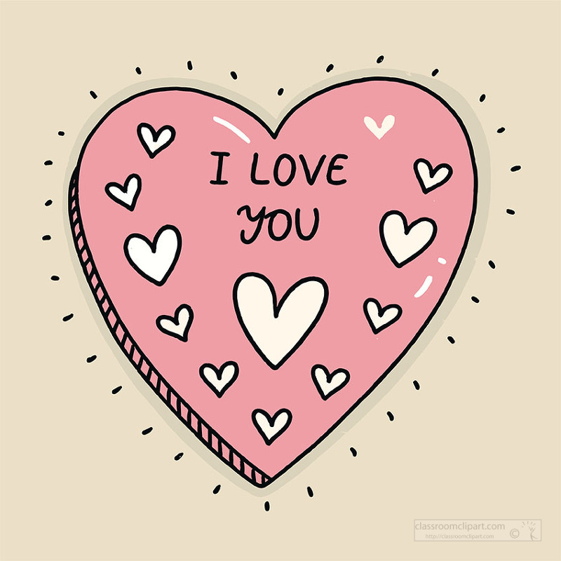 Heart Clip Art-Pink heart shaped candy with the words i love you and ...