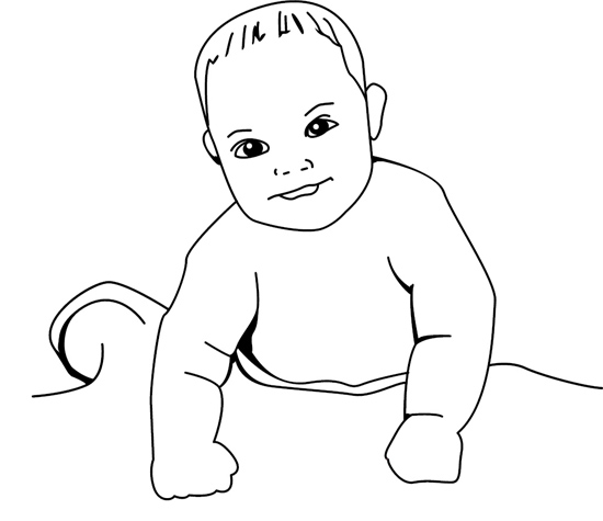 Baby Clipart - baby_0102BW - Classroom Clipart